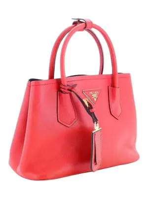 Prada Saffiano Leather Mini Tote Bag - Red