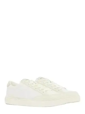 Emporio Armani Eagle Jacquard Trimmed Lace-up Sneakers - Neutrals