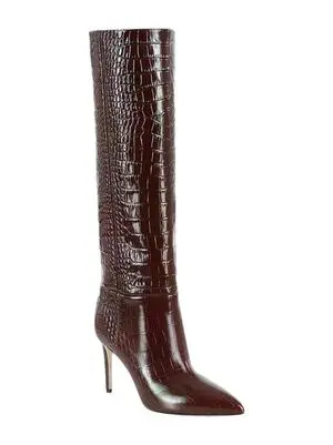 PARIS TEXAS Paris Texas Crocodile-Effect Knee-High Boots