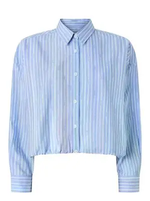 Pinko Striped Logo Lettering Shirt - Blue
