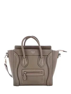 Celine Celine Luggage Bag Grainy Leather Nano Crossbody Bag Grey