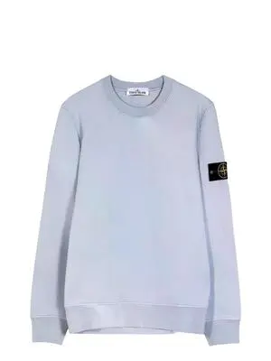 Stone Island Crewneck Sweatshirt With Compass Patch - Grey
