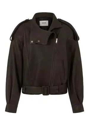 DUCIE Serpa Grained Calf Leather Jacket - Brown