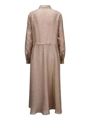 Herno Hook-print Silk Shirt Dress - Neutrals