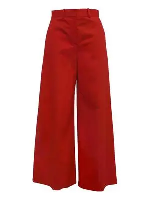 Theory Twill Wide-leg Trousers - Red