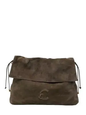 COCCINELLE Suede Drawstring Shoulder Bag - Green