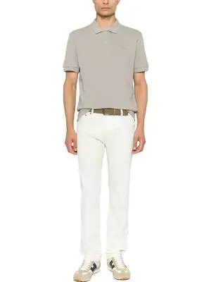 Corneliani Logo-patch Polo Shirt - Neutrals