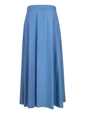 P.a.r.o.s.h Elasticated Waistband Flared Maxi Skirt - Blue