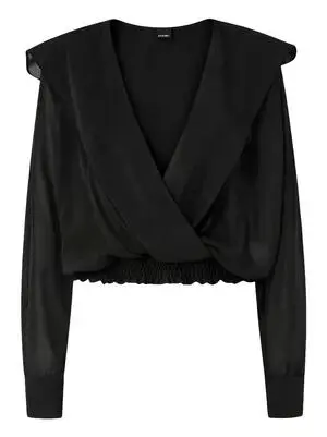 Pinko Cropped Hooded Blouse - Black