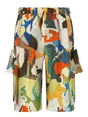 Issey Miyake Palette Marbled Cargo Shorts - Neutrals
