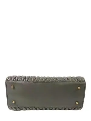 Furla Quilted Lambskin Leather Tote Bag - Grey