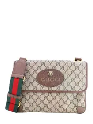 Gucci Neo Vintage Flap Messenger Gg Coated Canvas Medium Crossbody Bag - Brown