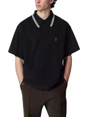 Needles Logo-embroidered Cotton Polo Shirt - Black