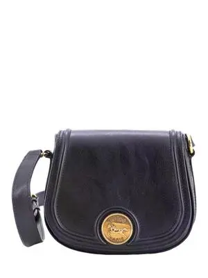 Chloé Chloé Horse Medal Saddle Leather Shoulder Bag Black