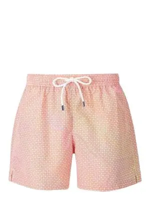 Fedeli Geometric Print Drawstring Swimsuit - Orange