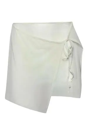 Bond Eye Maeve Mesh Wrap Mini Skirt - Neutrals