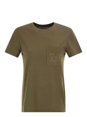 Max Mara Monogram Embroidered Pocket T-shirt - Green