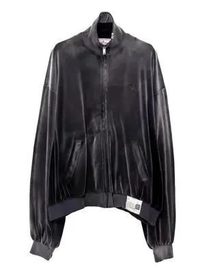 Mihara Yasuhiro Velour High Neck Zip-up Track Jacket - Grey