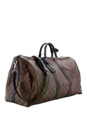 LOUIS VUITTON Louis Vuitton Keepall Bandouliere 55 Travel Bag Brown