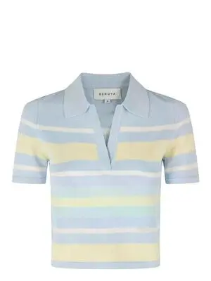 SEROYA Striped Polo Shirt - Blue