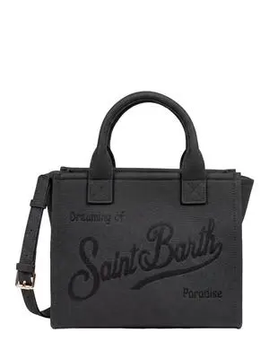 MC2 SAINT BARTH Medium Vanity Leather Tote Bag - Black