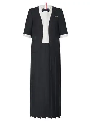 Thom Browne Trompe L'oeil Twill Midi Dress - Black