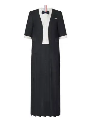 Thom Browne Trompe L'oeil Twill Midi Dress - Black