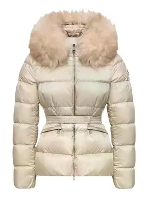 Moncler Moncler Down Jacket With Logo Patch Neutrals
