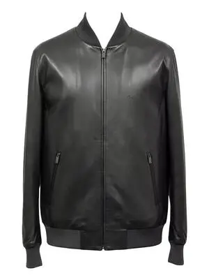 Gucci Nappa Leather Bomber Jacket - Grey