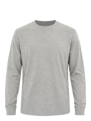 DIESEL® Logo-embroidered Long-sleeve T-shirt - Grey