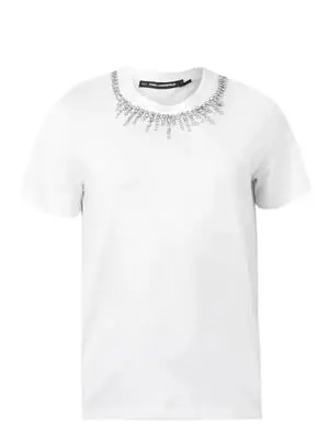 Karl Lagerfeld Embellished Crewneck T-shirt - White
