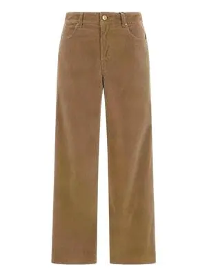 Max Mara Stretch Corduroy Straight-leg Trousers - Brown