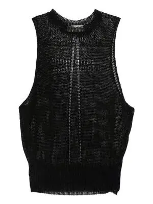 Matieres Fecales Rivage Open-knit Vest - Black