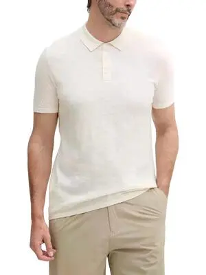 JOOP! Fine-knit Short-sleeved Polo Shirt - Neutrals