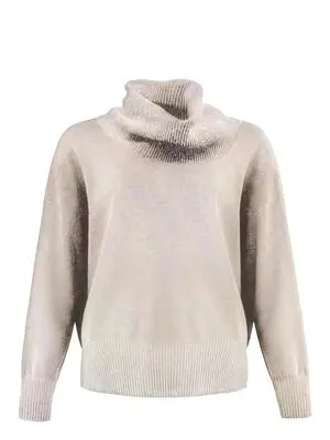 D.exterior Long Sleeve Cowl Neck Sweater - Neutrals