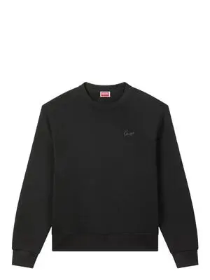 Kenzo Logo Embroidered Crew Neck Sweater - Black