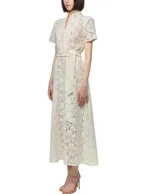 ATU BODY COUTURE Belted Lace Midi Dress - Neutrals