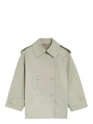 Balenciaga Double-breasted Cropped Trench Coat - Grey
