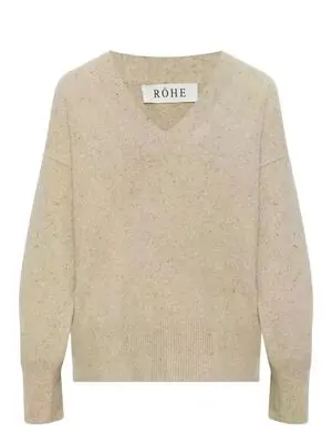RÓHE V-neck Long-sleeve Sweater - Neutrals