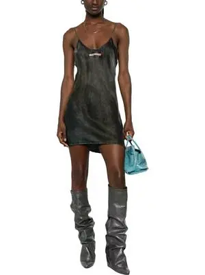 DIESEL® Diesel Cassidy Acid-Wash Logo Patch Mini Dress