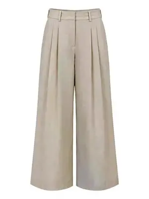 MOORER Rumy Pleated Wide-leg Trousers - Neutrals