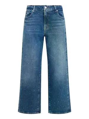 7 For All Mankind 7 For All Mankind Crystal-Embellished Stovepipe Jeans Blue
