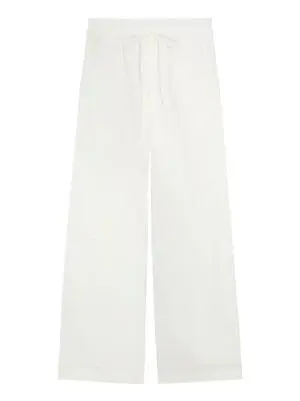 Vince Drawstring Waist Wide-leg Trousers - White