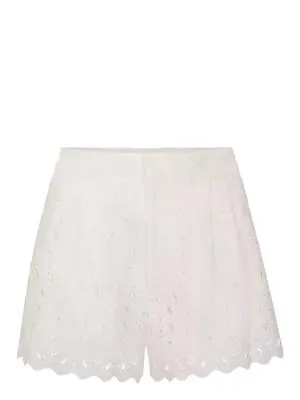FRAME Paisley Eyelet Shorts - White