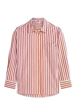 Tommy Hilfiger Tommy Hilfiger Vertical Stripe Cotton Shirt Red