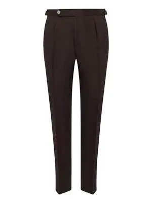 BOSS Pleated Side-adjuster Trousers - Brown