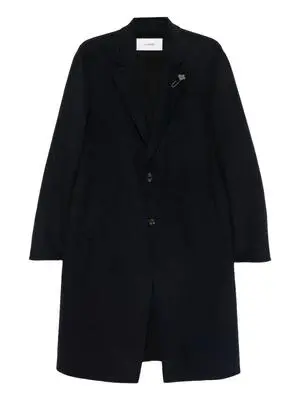 LARDINI Single-breasted Coat With Notched Lapels - Blue