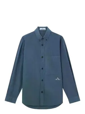 Stone Island 1100002 Organic Cotton Tela 'paracadute' Shirt - Blue