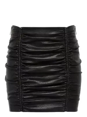 Dsquared2 Draped Leather Mini Skirt - Black