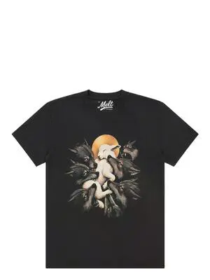 MELT Graphic-print Cotton T-shirt - Black